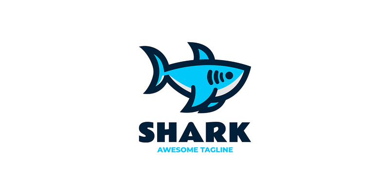 Shark Simple Mascot Logo Style 1 #382967 - TemplateMonster