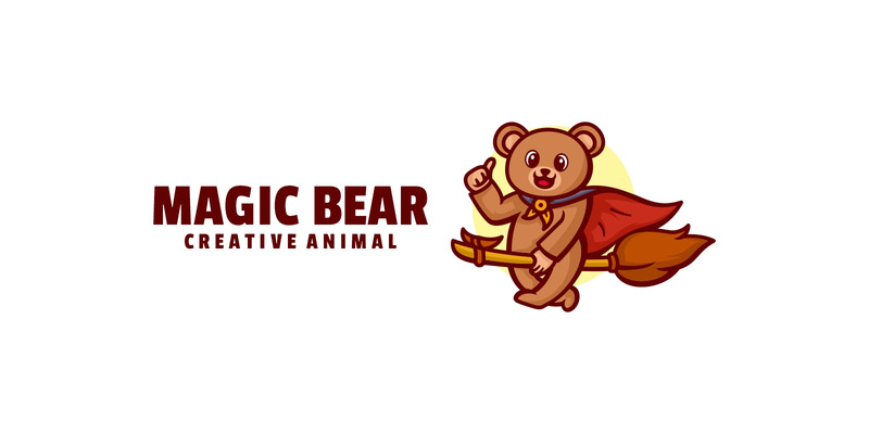 Magic Bear Mascot Cartoon Logo #222892 - TemplateMonster
