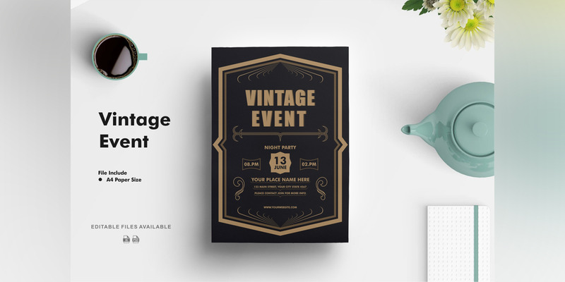 Vintage Event Flyer Template #277110 - TemplateMonster