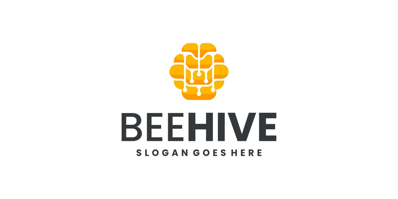 Gradient Modern Beehive Logo Design #533490 - TemplateMonster