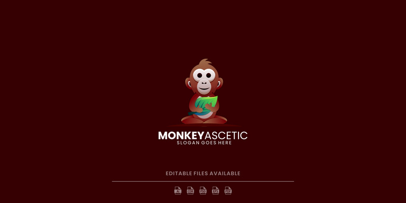 Monkey Gradient Logo Style 4 #297593 - TemplateMonster