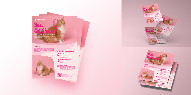 Best Cat Shelther Flyer Template #312852 - TemplateMonster