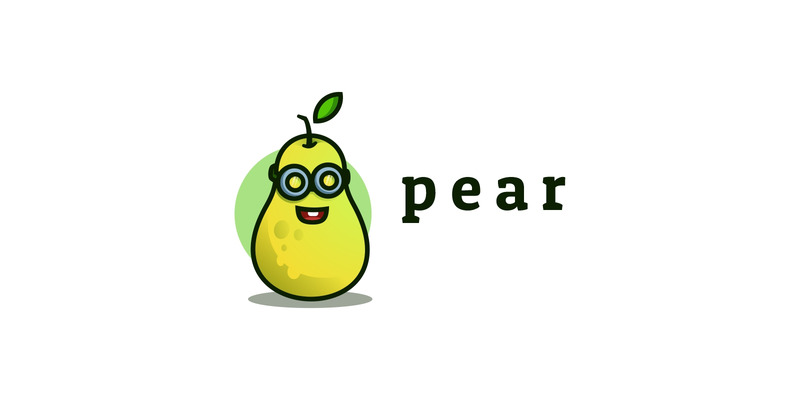 Pear Color Mascot Logo Style #213420 - TemplateMonster
