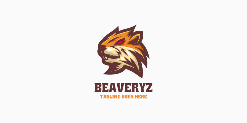 Beaver Simple Mascot Logo 1 #443270 - TemplateMonster