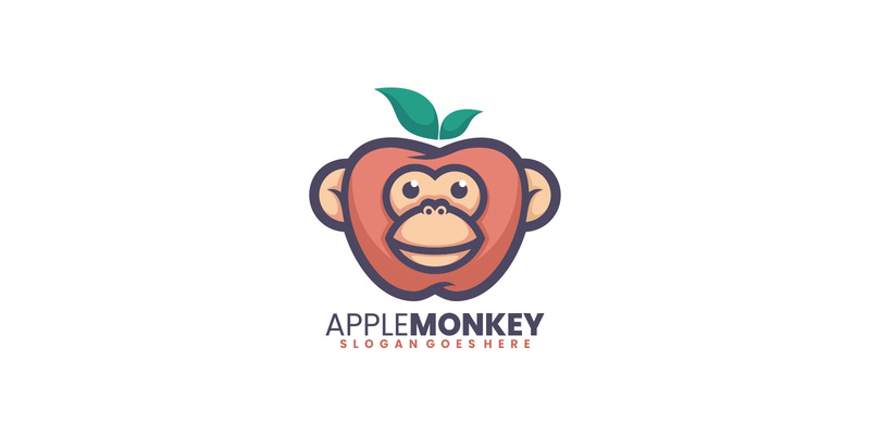 Apple Monkey Simple Logo Style #286683 - TemplateMonster