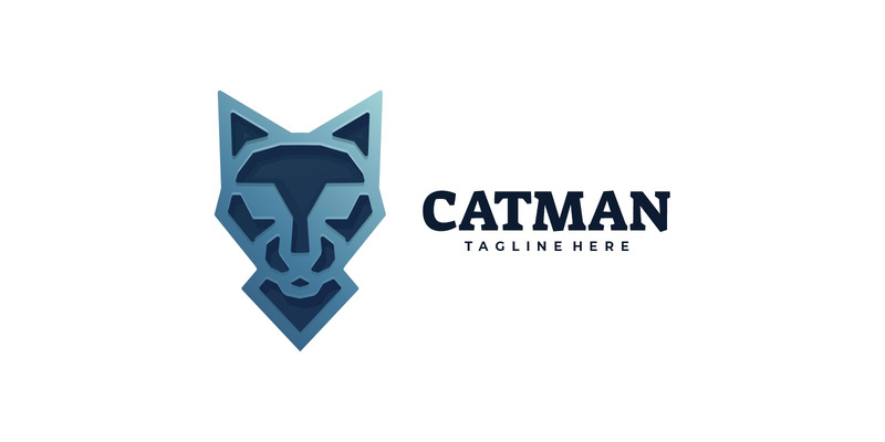 Cat Man Line Art Logo Style #219388 - TemplateMonster