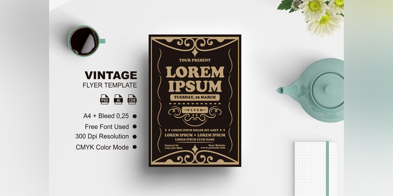 Vintage Style Flyer Template #277622 - TemplateMonster