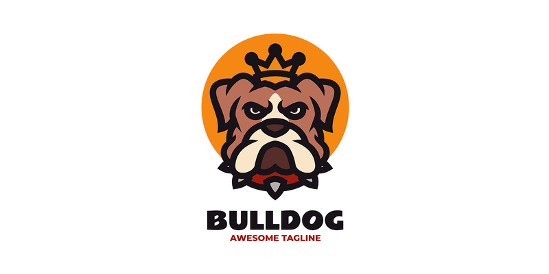 Bulldog Simple Mascot Logo 1 #423862 - TemplateMonster