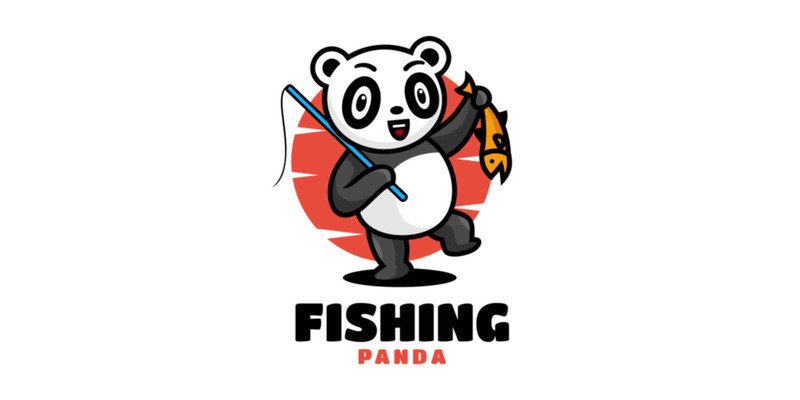 Panda Fishing Cartoon Logo #334052 - TemplateMonster