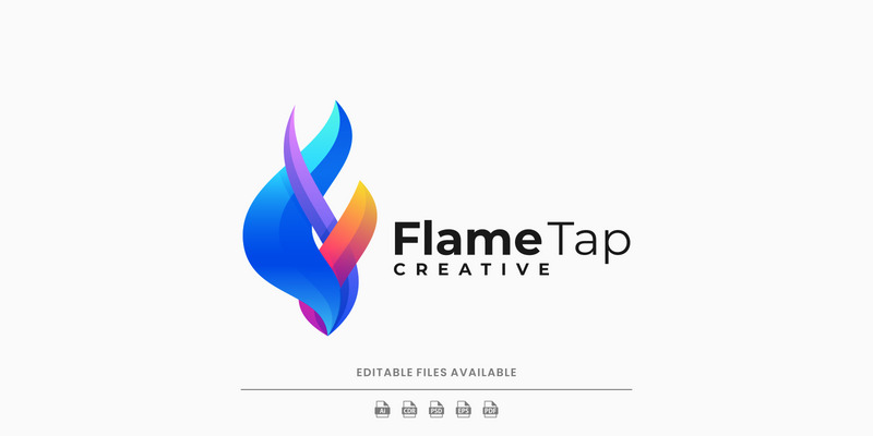 Abstract Flame Gradient Colorful Logo Style - TemplateMonster