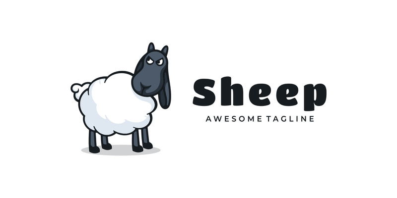 Sheep Simple Mascot Logo Style #195446 - TemplateMonster