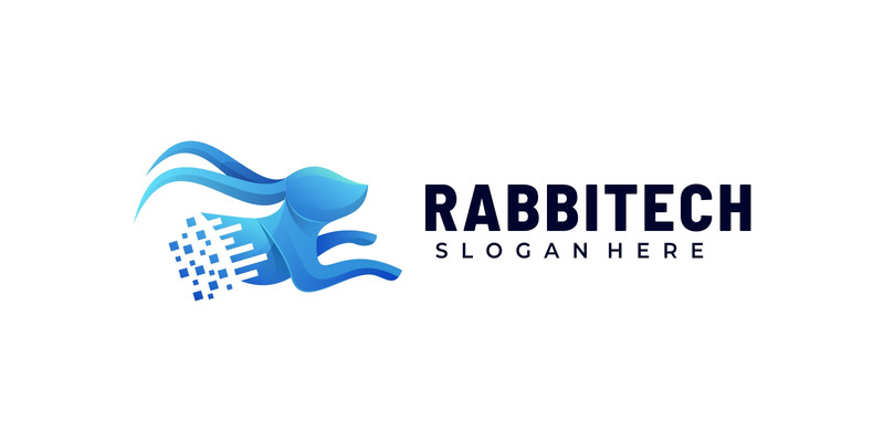 Rabbit Tech Gradient Logo Template #195781 - TemplateMonster