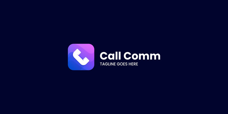 Call Com Gradient Logo Design #313438 - TemplateMonster
