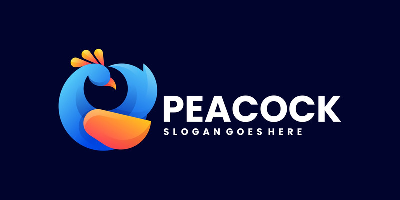 Logo coloré dégradé de paon 1 #275418 - TemplateMonster