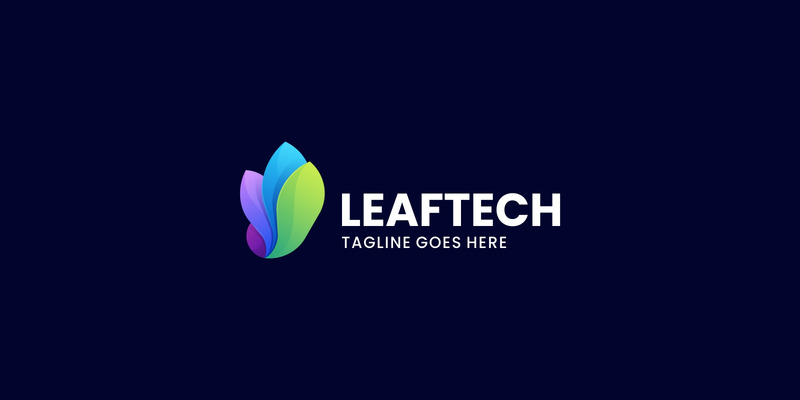 Leaf Tech Gradient Logo Style #274263 - TemplateMonster