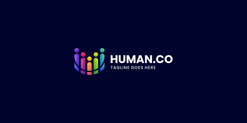 Human Gradient Colorful Logo 1 #307481 - TemplateMonster