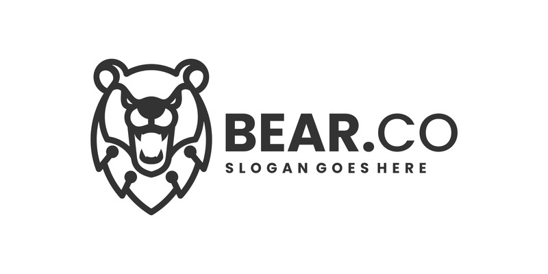 Bear Line Art Logo Template 1 #271734 - TemplateMonster