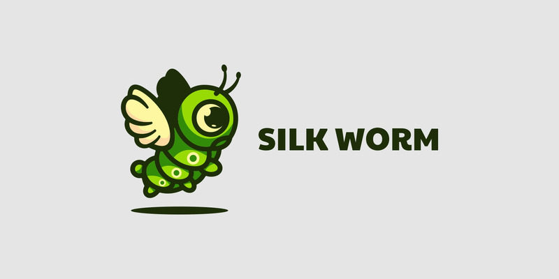 Silk Worm Simple Mascot Logo #218132 - TemplateMonster