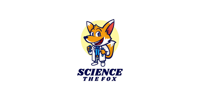 Science The Fox Cartoon Logo #224167 - TemplateMonster