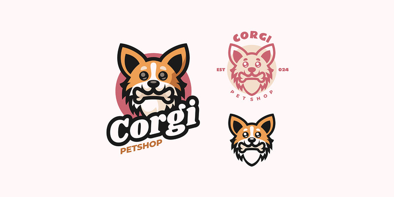 Corgi Dog Simple Mascot Logo #385377 - TemplateMonster