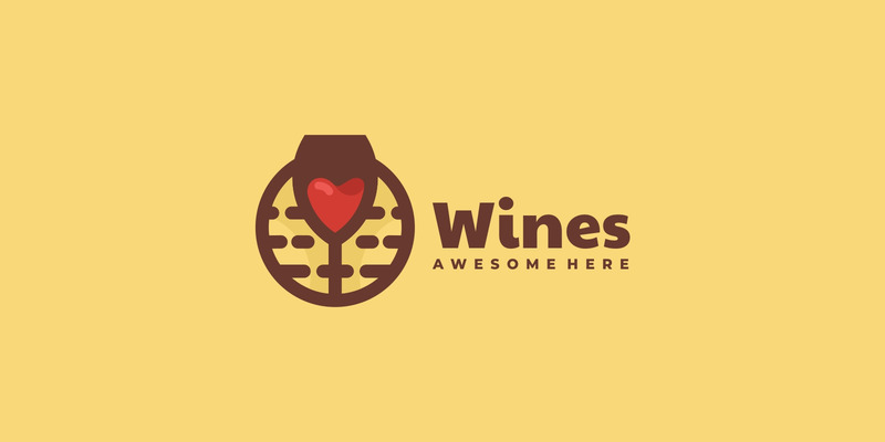 Wine Simple Logo Template #223356 - TemplateMonster