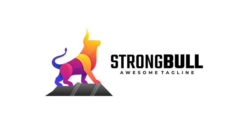Strong Bull Gradient Colorful Logo #196469 - TemplateMonster