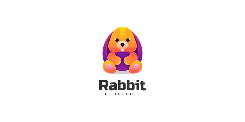 Rabbit Cute Colorful Logo #223446 - TemplateMonster