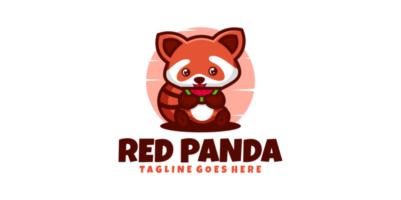 Red Panda Mascot Cartoon Logo Design - TemplateMonster