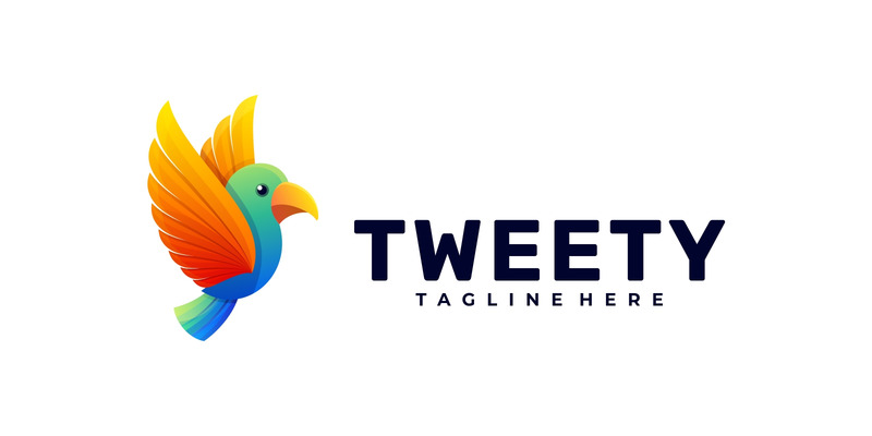 Tweety Bird Gradient Colorful Logo #198427 - TemplateMonster