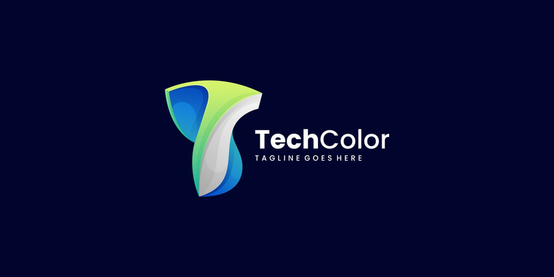 Letter Tech Color Gradient Logo #239319 - TemplateMonster