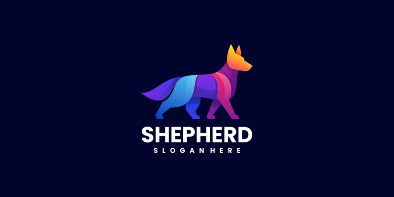Shepherd Dog Gradient Colorful Logo #237397 - TemplateMonster