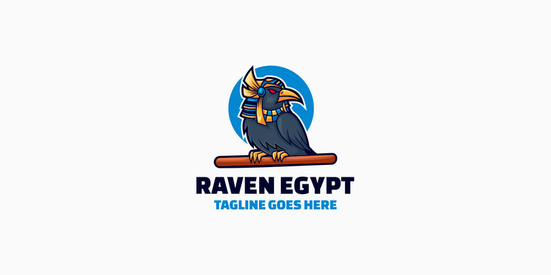 Raven Egypt Mascot Cartoon Logo #464612 - TemplateMonster