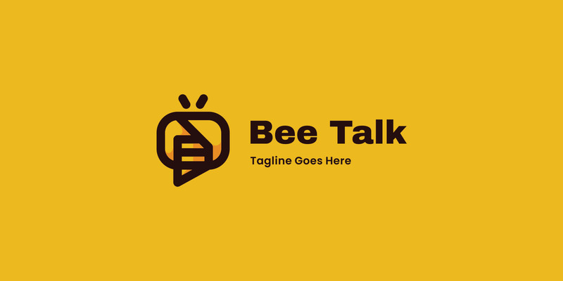 Bee Talk Simple Mascot Logo #298169 - TemplateMonster
