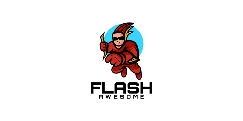Flash Mascot Cartoon Logo #229258 - TemplateMonster