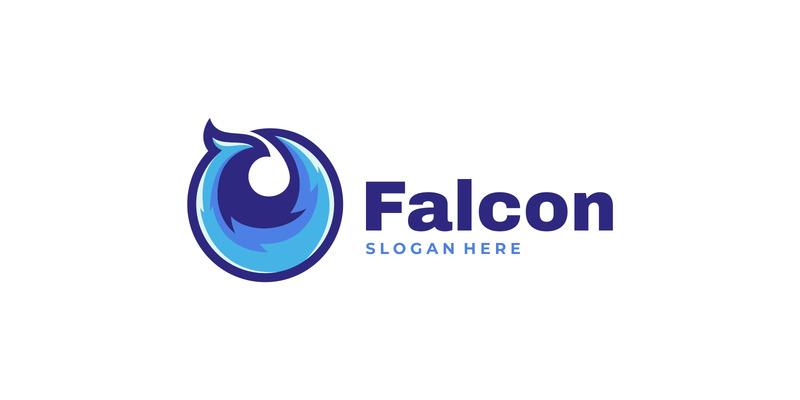 Circle Falcon Simple Mascot Logo #231660 - TemplateMonster