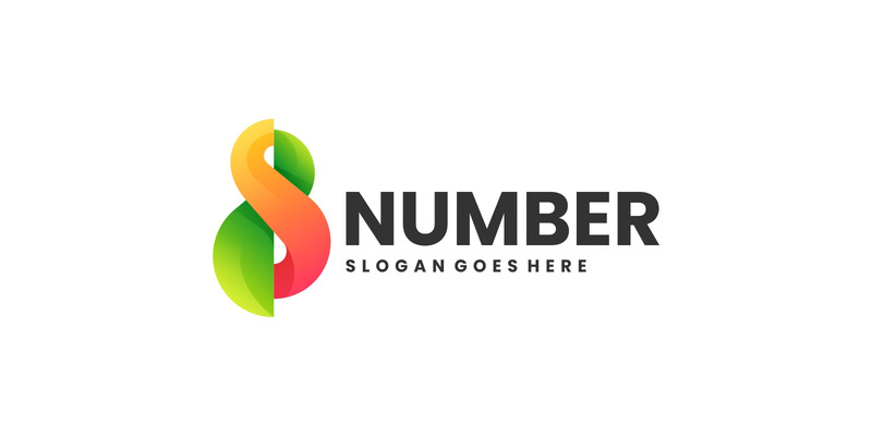 Number 8 Gradient Colorful Logo #245557 - TemplateMonster