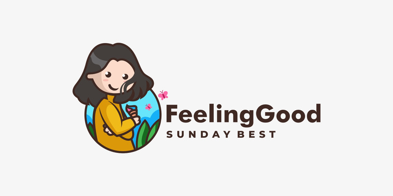 Girl Feeling Good Cartoon Logo #228826 - TemplateMonster