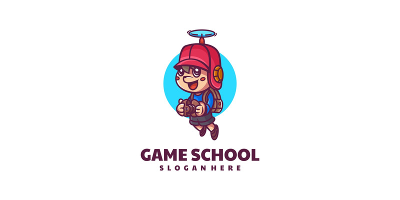 School Boy Cartoon Logo Style #231735 - TemplateMonster