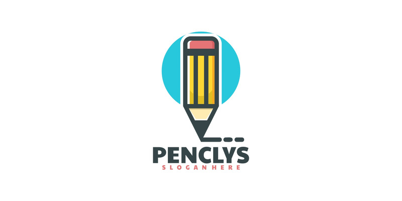 Pencil Simple Mascot Logo Style #280111 - TemplateMonster