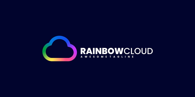 Rainbow Cloud Line Art Logo #274455 - TemplateMonster