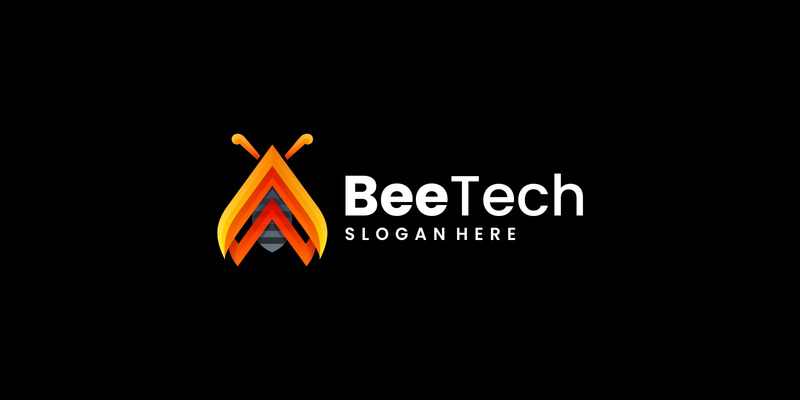 Bee Tech Gradient Logo Style #238730 - TemplateMonster