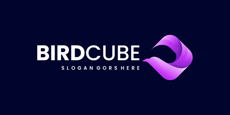 Bird Cube Gradient Logo Style #285069 - TemplateMonster