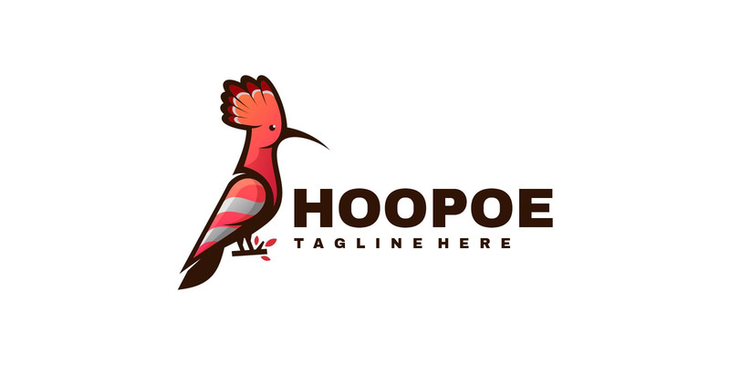 Hoopoe Bird Gradient Mascot Logo #202404 - TemplateMonster
