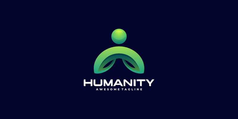 Humanity Color Gradient Logo Style #261421 - TemplateMonster