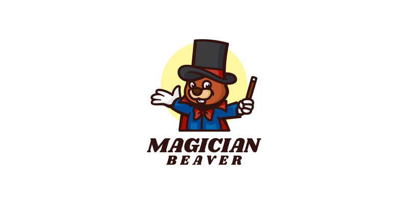 Magician Beaver Cartoon Logo #224140 - TemplateMonster