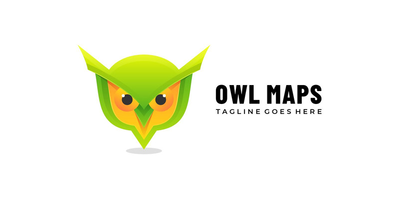 Owl Maps Gradient Logo Style #202418 - TemplateMonster