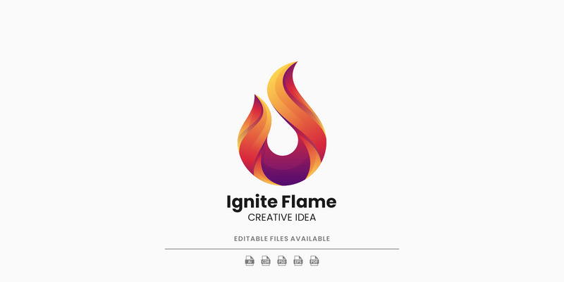 Ignite Flame Gradient Logo Style #238212 - TemplateMonster