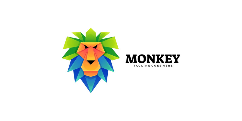 Monkey Gradient Colorful Logo #213205 - TemplateMonster