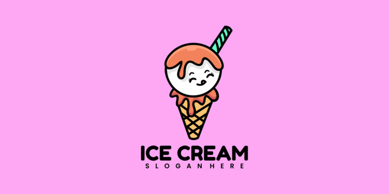 Ice Cream Mascot Cartoon Logo #318462 - TemplateMonster