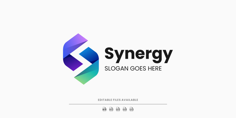 Letter Synergy Gradient Logo #238195 - TemplateMonster